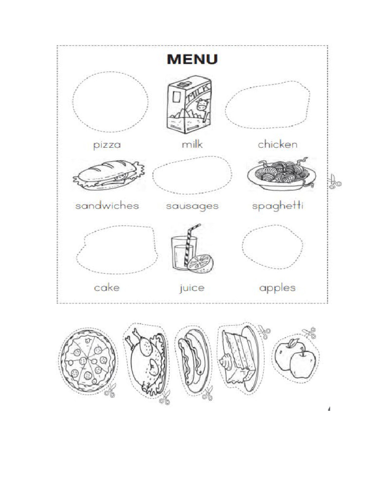 Menú Ingles 1° | PDF