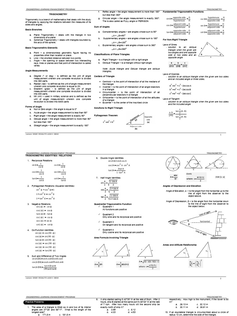 Trigonometry | PDF | Triangle | Trigonometry