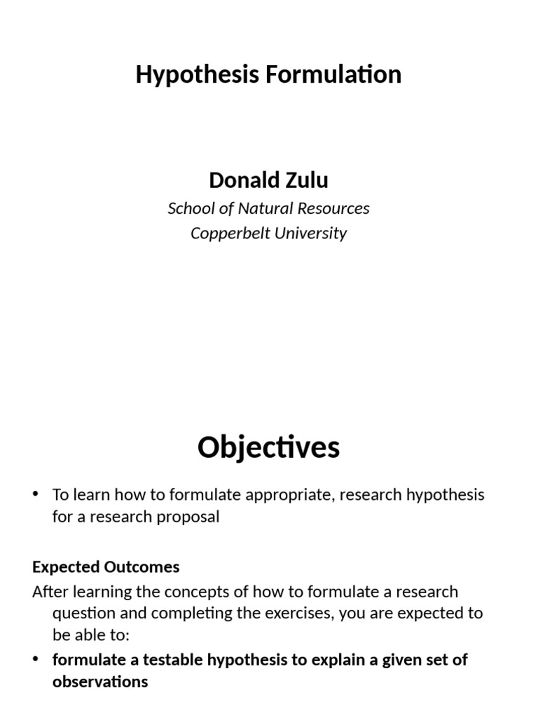 Lecture Note 5 Hypothesis Formulation | PDF | Hypothesis | Scientific Method