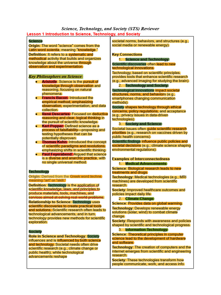 Science-Technology-and-Society-STS-Reviewer 2 | PDF | Science | Scientific Method