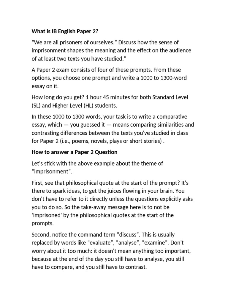 What Is IB English Paper 2 | PDF | Essays | Human Communication