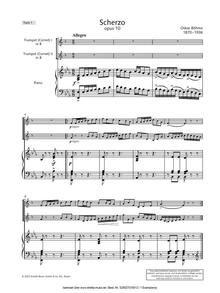 Oskar Böhme Op.10 Scherzo | PDF