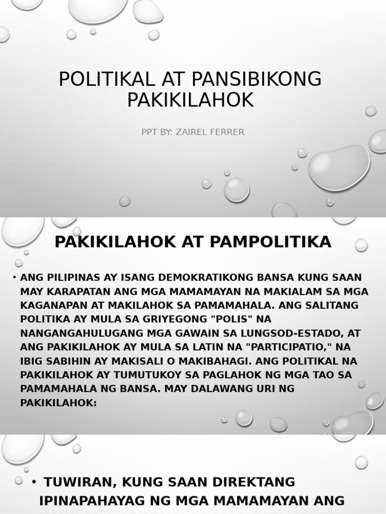 Politikal at Pansibikong Pakikilahok | PDF