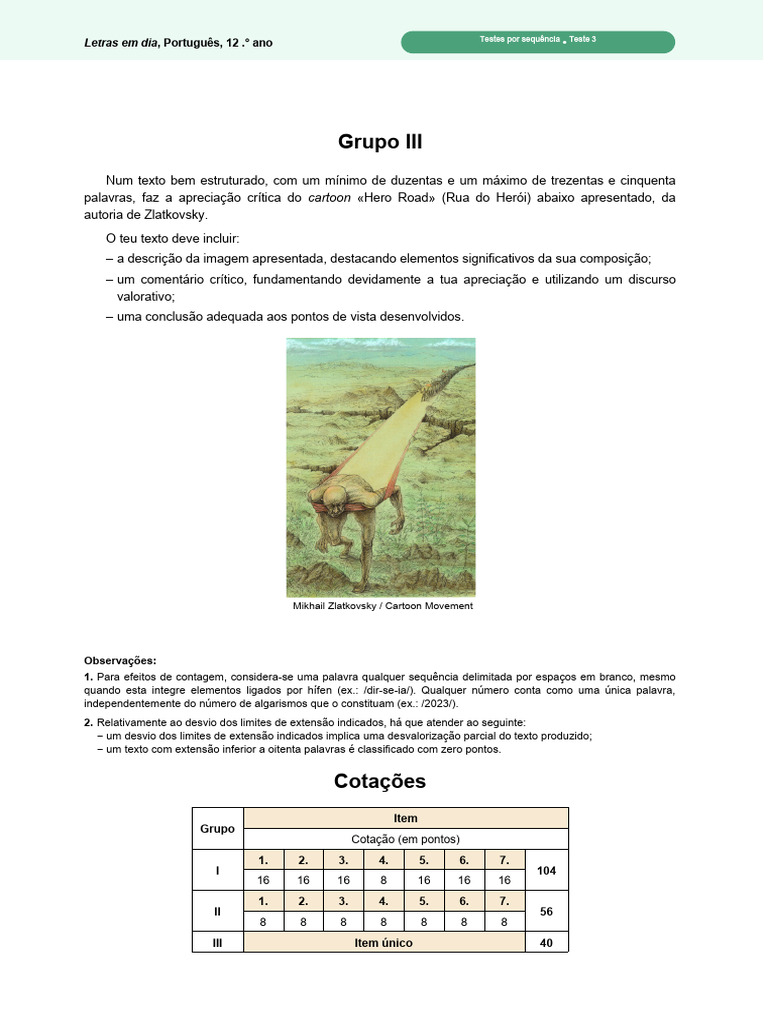 Análise Crítica do Cartoon "Hero Road" | PDF
