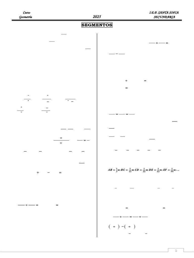 Geometria T01 - Segmentos 5° | PDF | Geometría euclidiana | Conceptos matemáticos