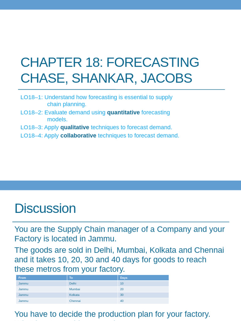 SCM Session 5 Chap 18 Forecasting Chase | PDF | Forecasting | Time Series