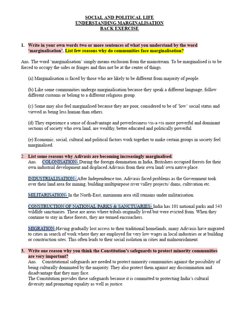 Understanding Marginalisation | PDF | Social Exclusion