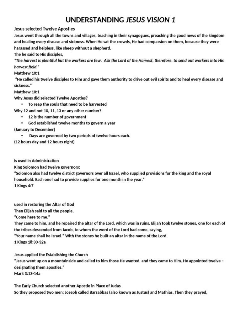 Understanding Jesus Vision 1 | PDF | Disciple (Christianity) | Jesus