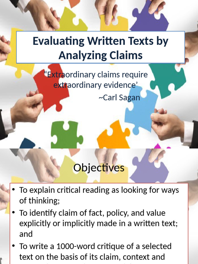Evaluating Written Texts by Analyzing Claims (1) | PDF | Argument ...
