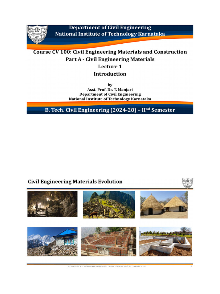 CV 100 Lecture 1 Introduction | PDF