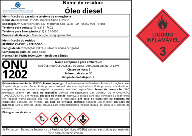 Rótulo Óleo Diesel | PDF