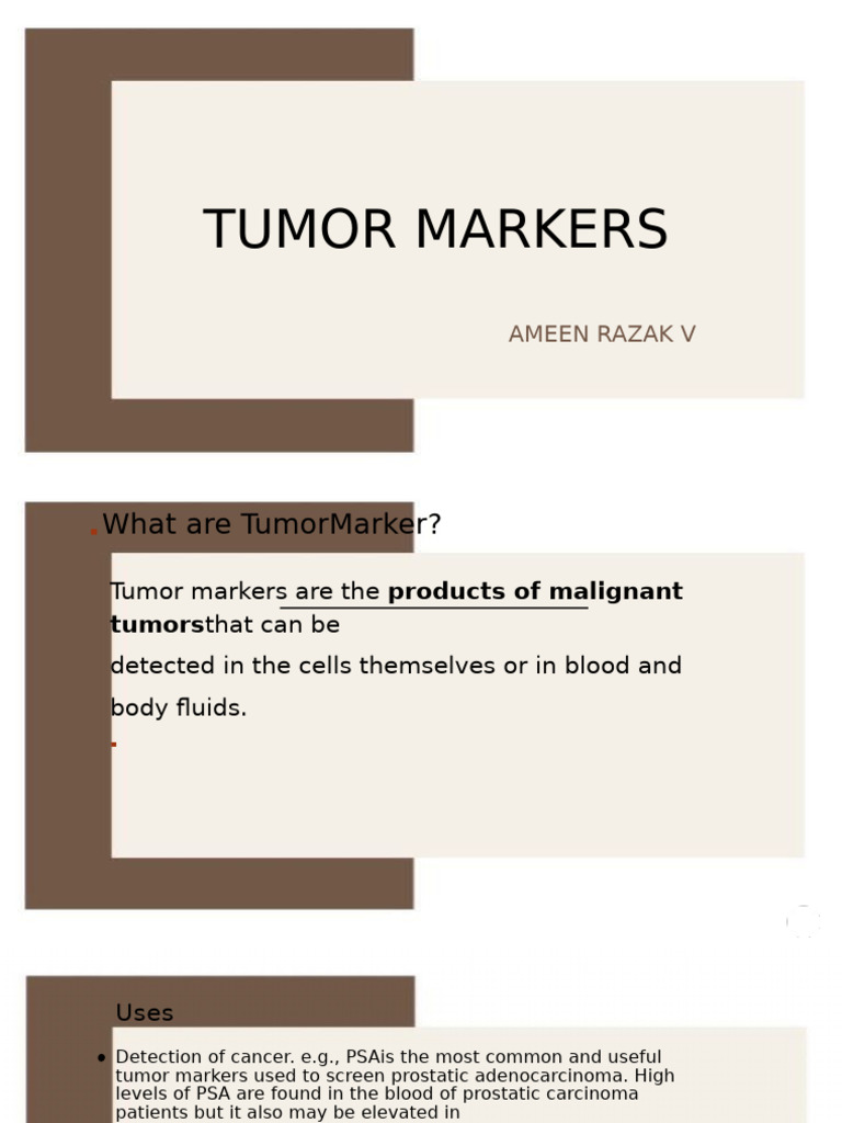 Understanding Tumor Markers and Their Uses | PDF