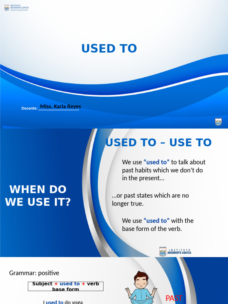 Lesson 4 - 14.01.2025 - Used To | PDF | Verb | Languages