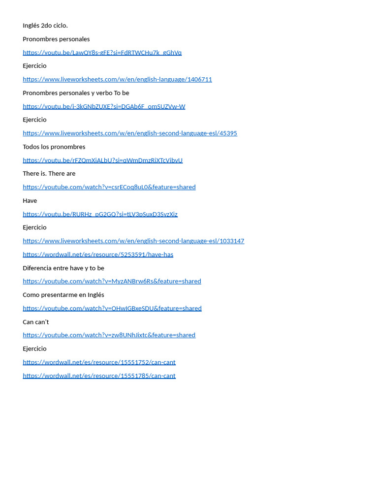 Ingles. Nociones Basicas de Ingles | PDF