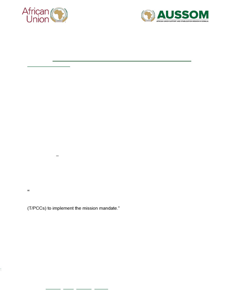 AUSSOM Force Structure Finalized in Mogadishu | PDF | Somalia | African ...
