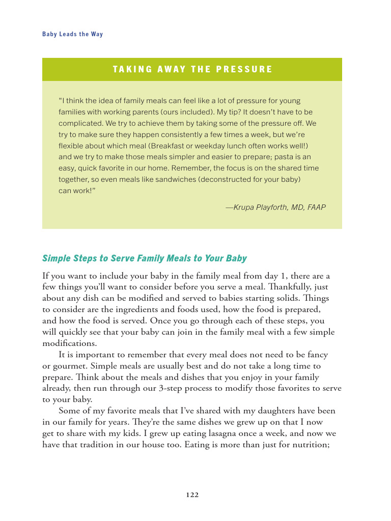 Serving Family Meals to Babies Simplified | PDF | Meal | Nutrition ...