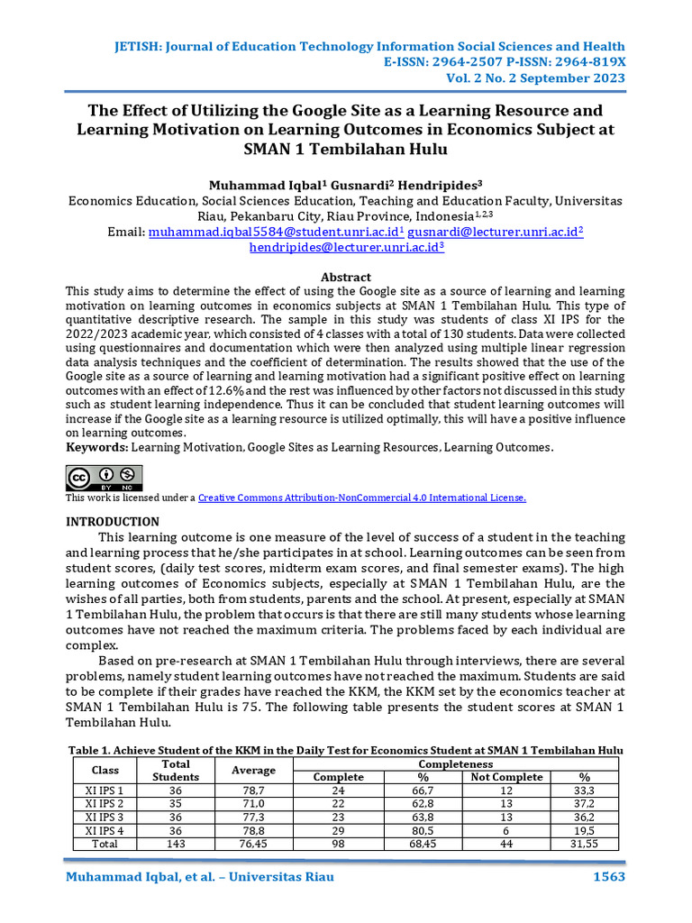 The_Effect_of_Utilizing_the_Google_Site_as_a_Learn | PDF | Coefficient Of Determination ...
