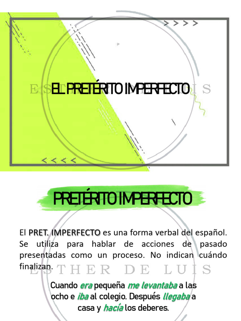 Uso y conjugación del pretérito imperfecto | PDF | Verbo