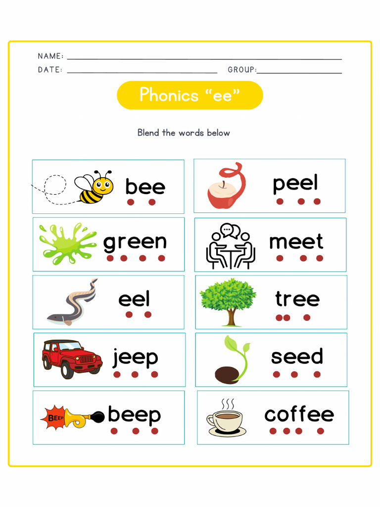 Blend The Words Sound Ee | PDF