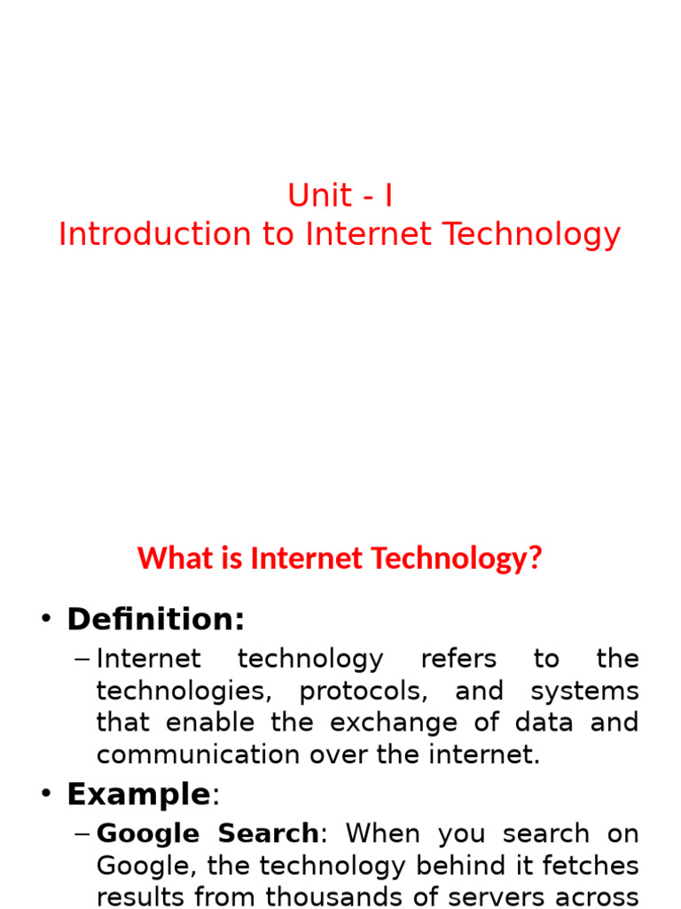 Internet Technology - Unit I | PDF | Internet Protocol Suite | Transmission Control Protocol