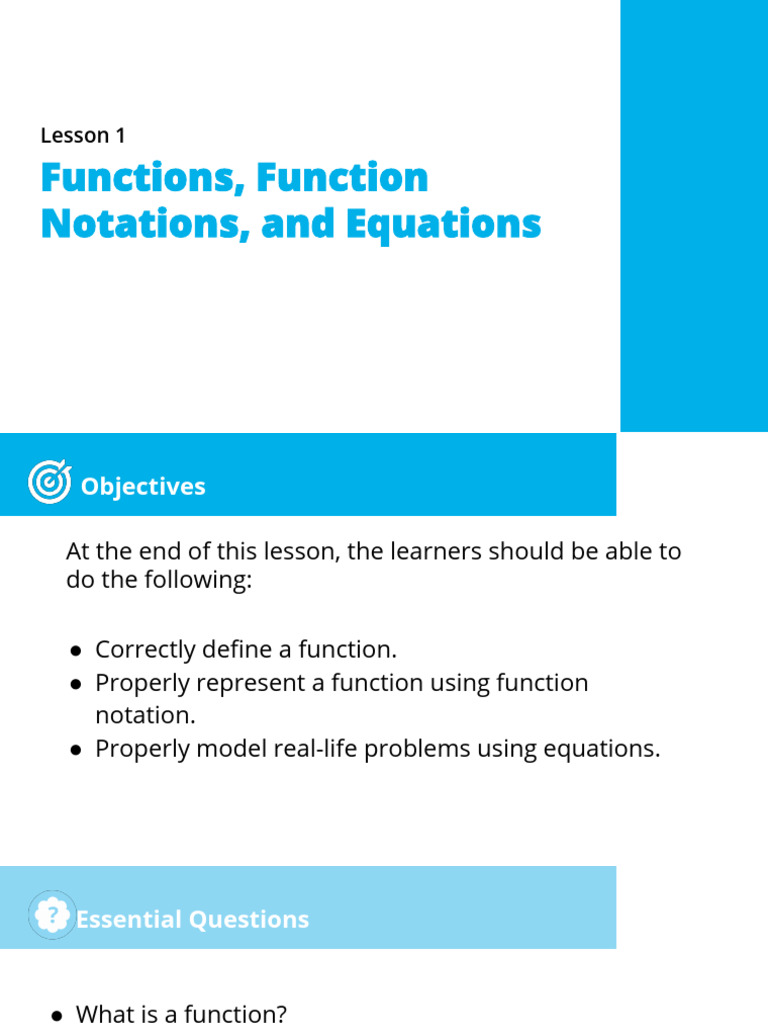 General Mathematics Lesson 1 | PDF | Function (Mathematics) | Variable (Mathematics)