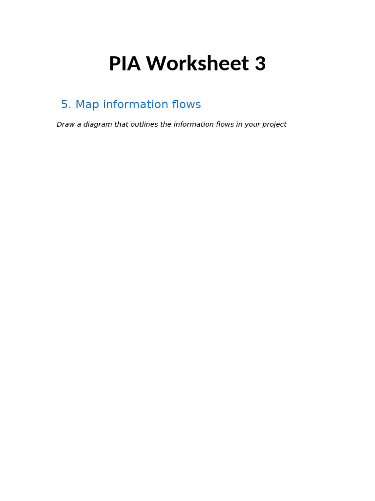 PIA Worksheet 3 Map Info Flows | PDF