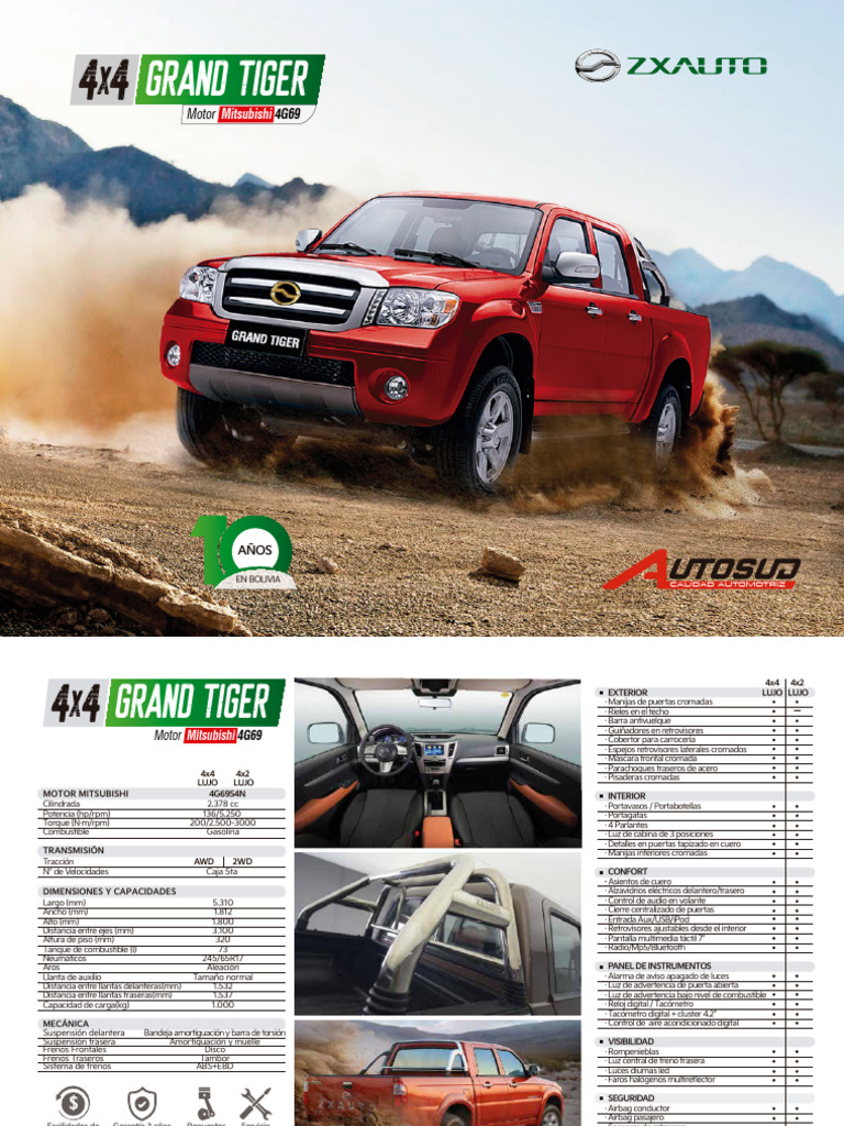 FICHA TECNICA ZX AUTO GRAND TIGER Low | PDF