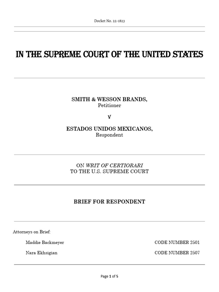 Respondent - Mexico - 2025 Moot Court Brief Template | PDF | Crimes ...