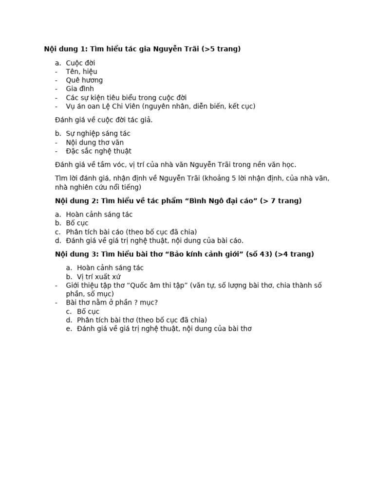 Chuan Bi CĐ Nguyen Trai | PDF