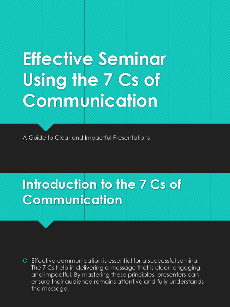 7Cs Seminar Presentation Final | PDF