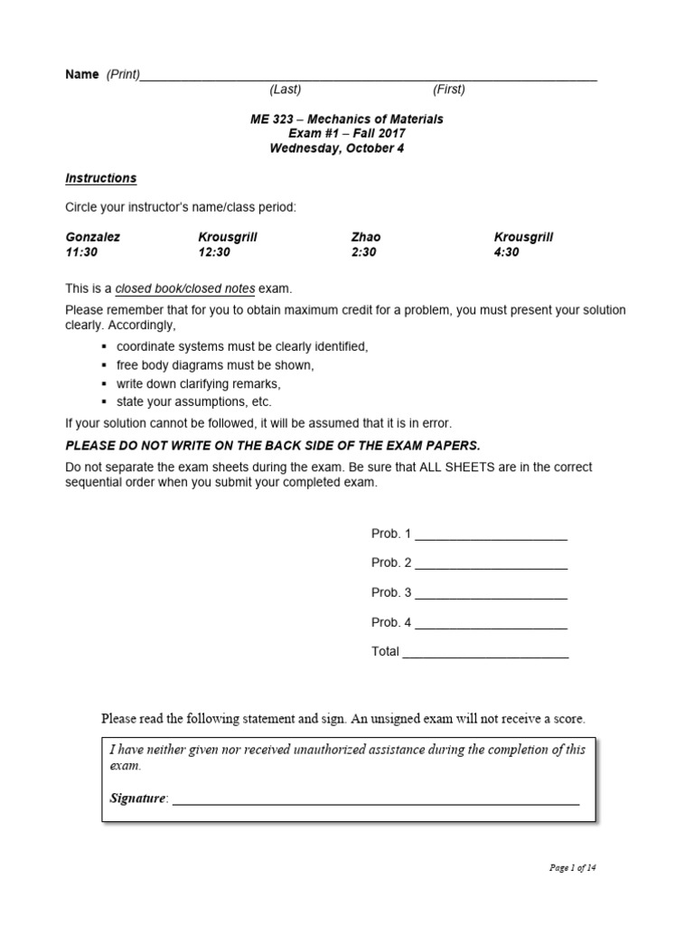 Exam 1 Practice Problems 1 | PDF | Young's Modulus | Solid Mechanics