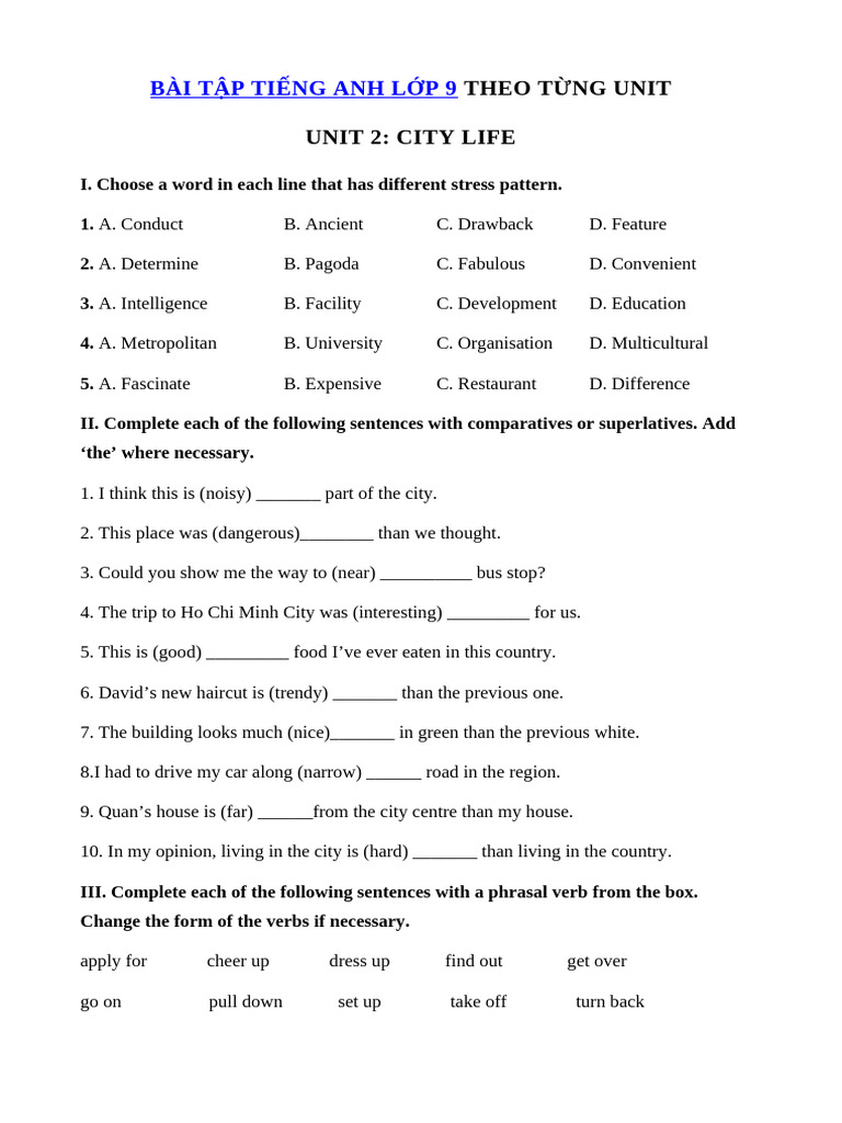 Unit 2 - Btap Nâng Cao - City Life | PDF | London