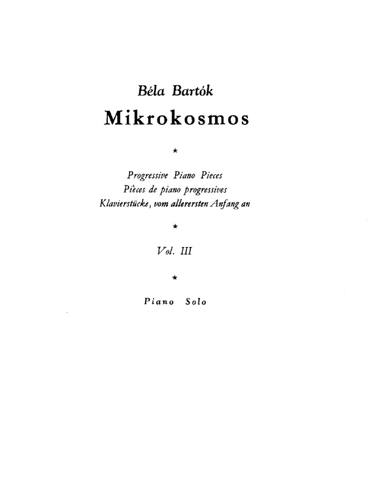 Bartok - Mikrokosmos Vol. 3 | PDF