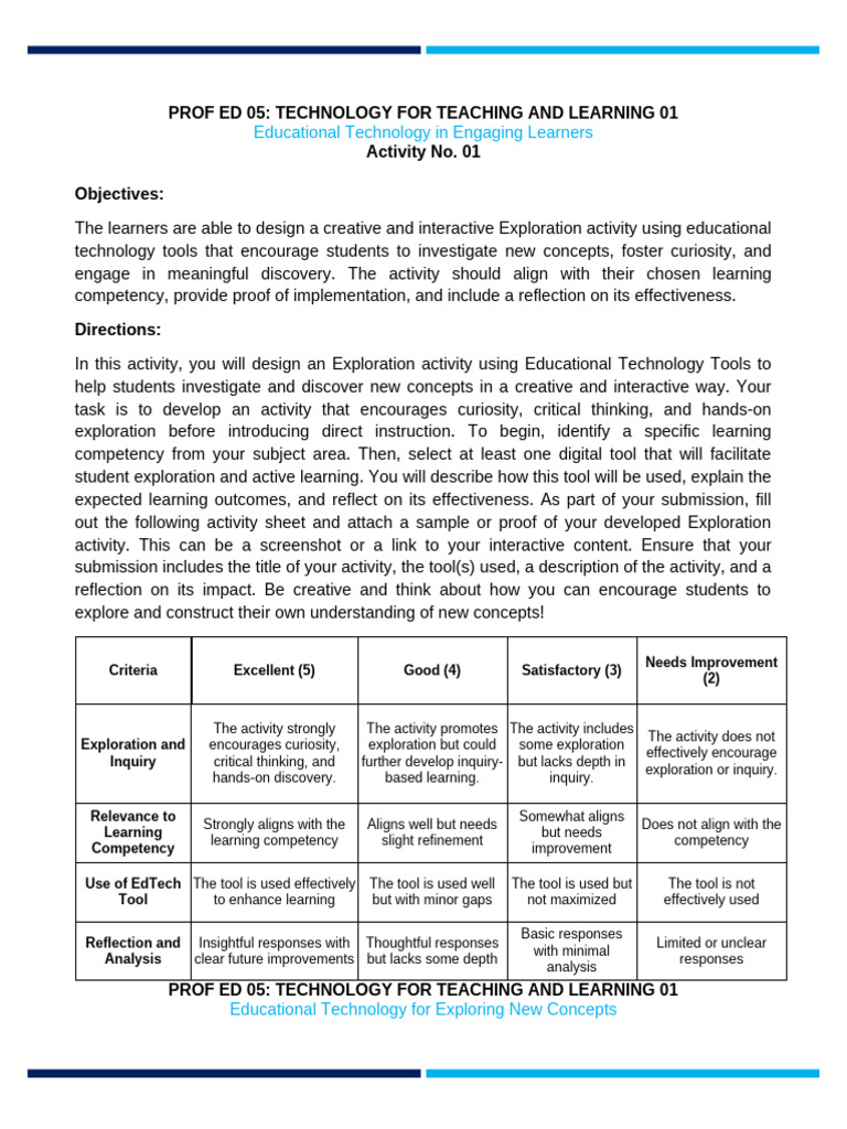 Activity No. 02 - EdTech Tools For Exploring New Concepts | PDF | Educational Technology | Learning