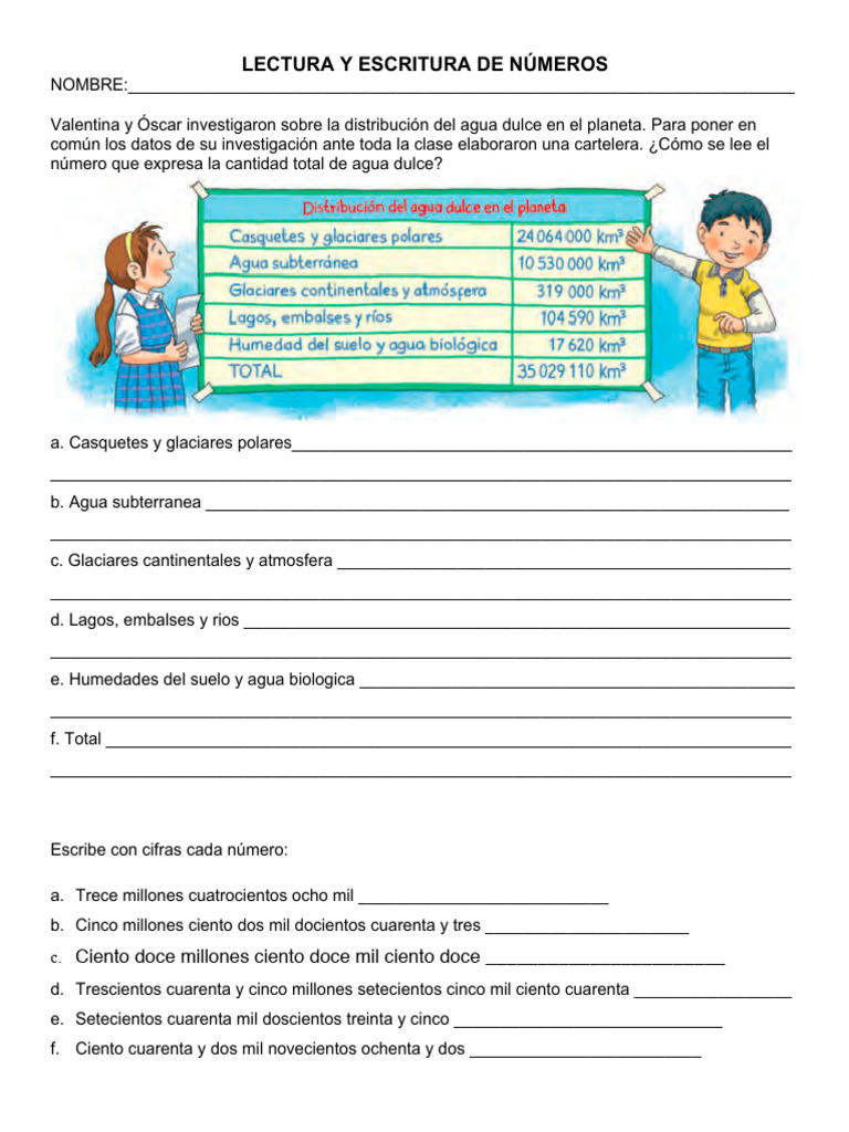 Lectura y Escritura de Números | PDF