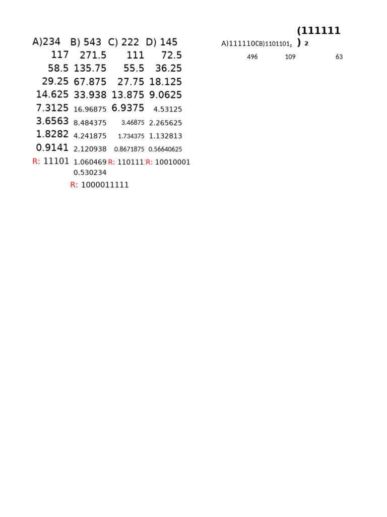 Binary to Decimal Conversions | PDF