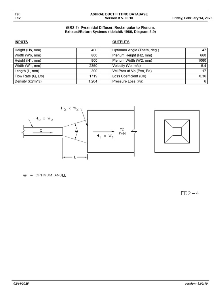 ASHRAE Duct Fitting Database v5.00.10 | PDF