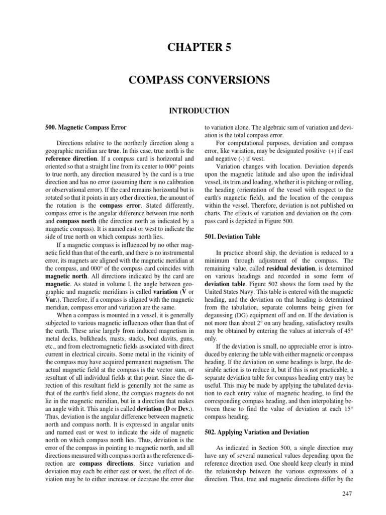 Chapter 5- Compass Conversions | PDF | Compass | Magnetism