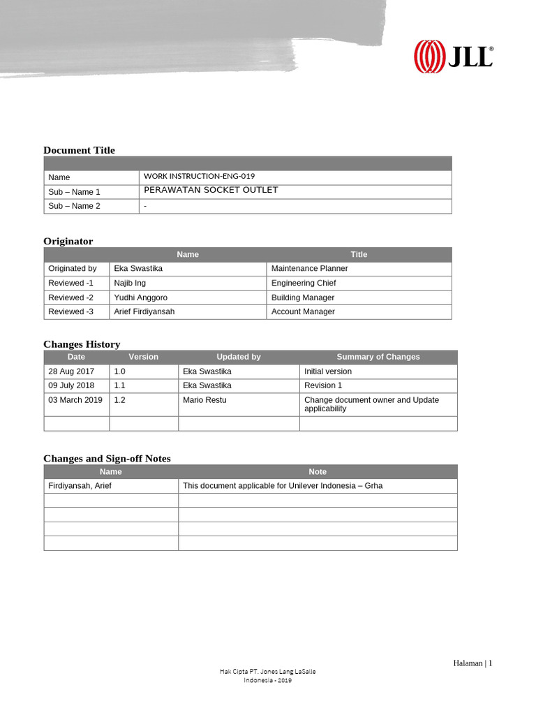 SOP-Perawatan Socket Outlet | PDF