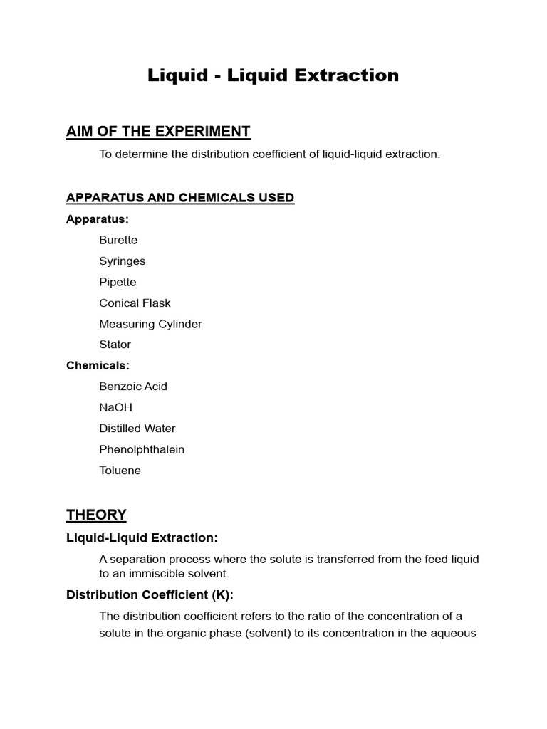 liquid-liquid_extraction | PDF | Phase (Matter) | Analytical Chemistry