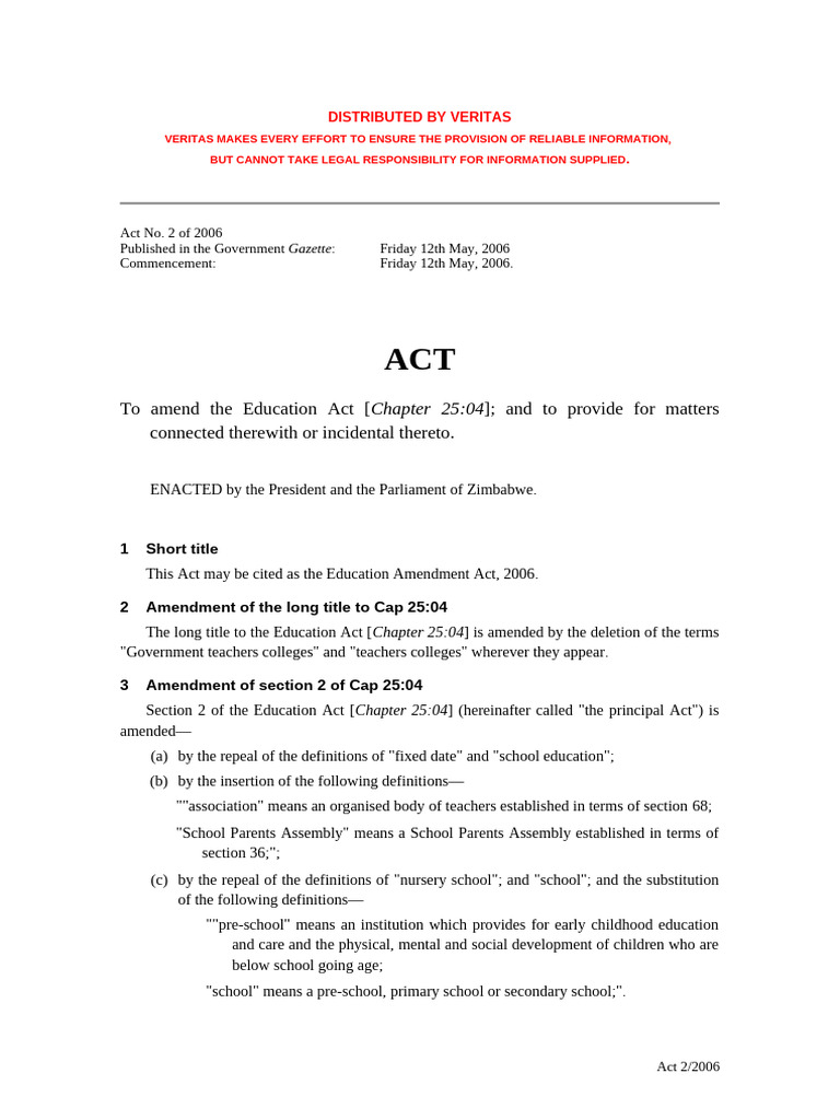 Education Amendment Act 2006 Overview | PDF | Cost Of Living | Teachers
