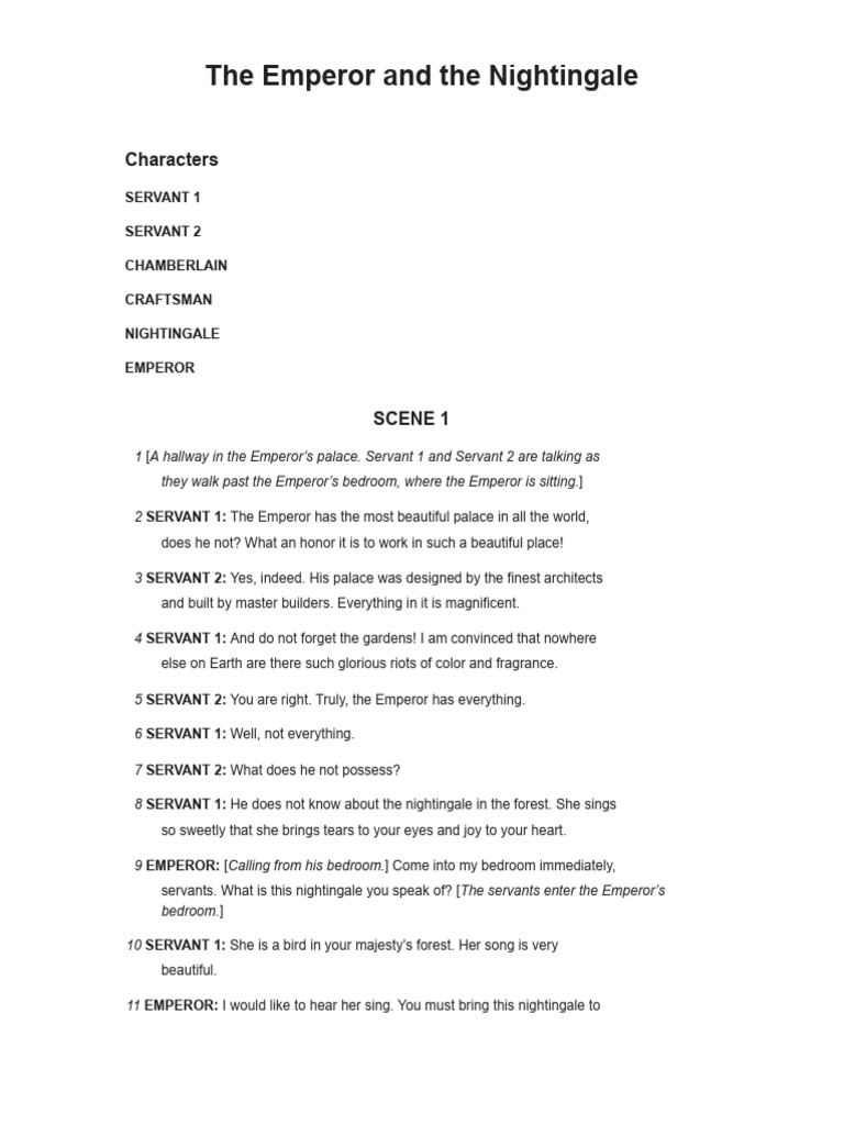 The Emperor and The Nightingale | PDF