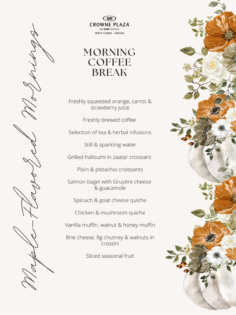 Fall Coffee Breaks Menu | PDF