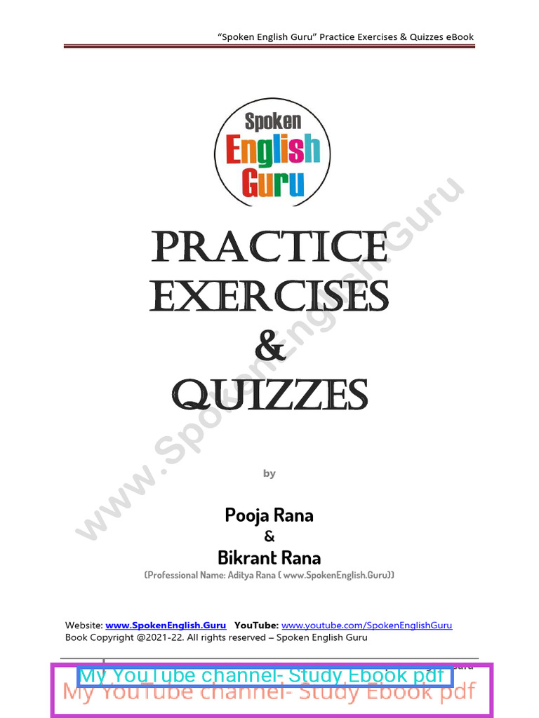 Spoken English Guru Practice Exercises Quizzes Ebook | PDF