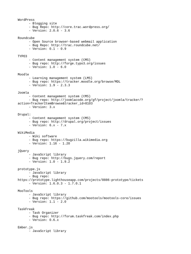 Bug Repositories | PDF