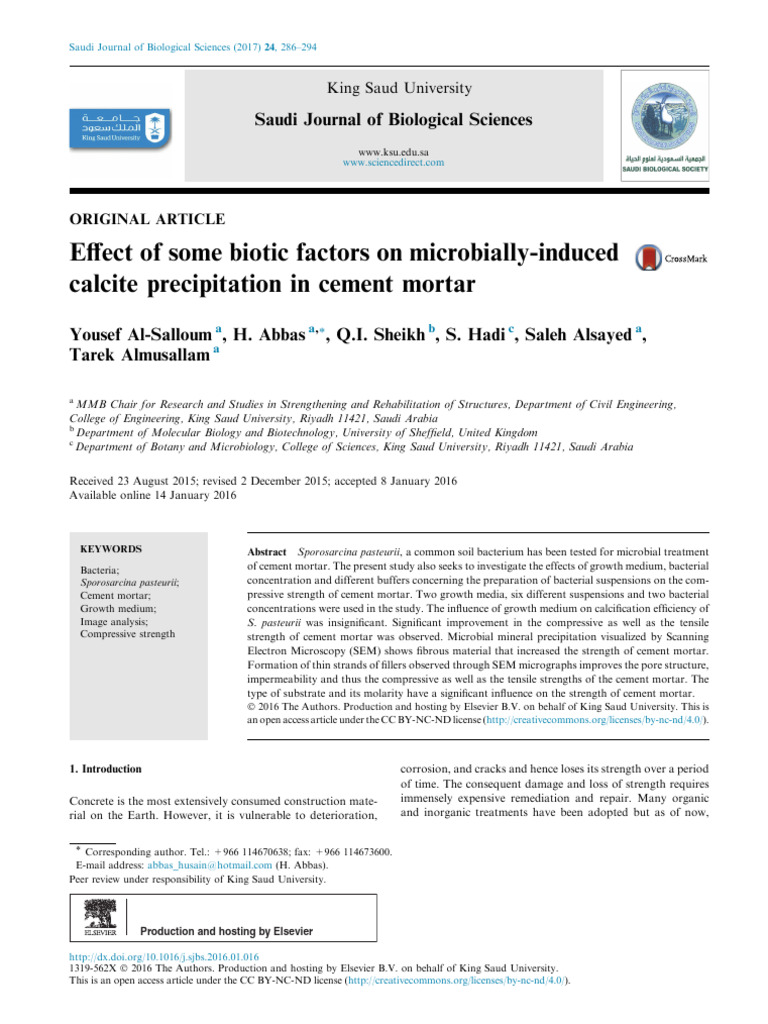 Effect of Some Biotic Factors On Microbially-Induced Calcite ...