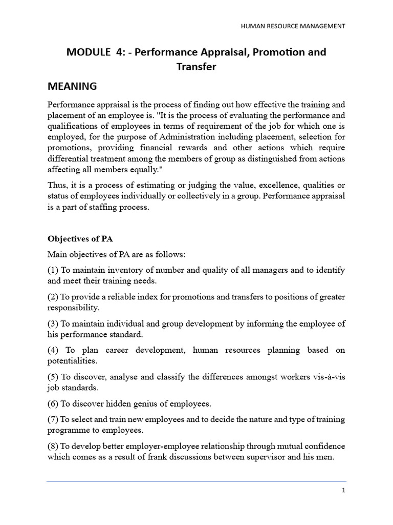 Module n0 - 4 HRM Performance Appraisal | PDF | Performance Appraisal ...