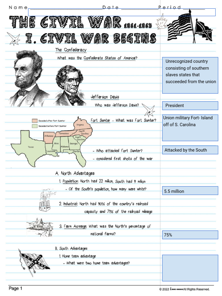 Cheyanne Naranjo - Copy of Guided Notes Civil War | PDF