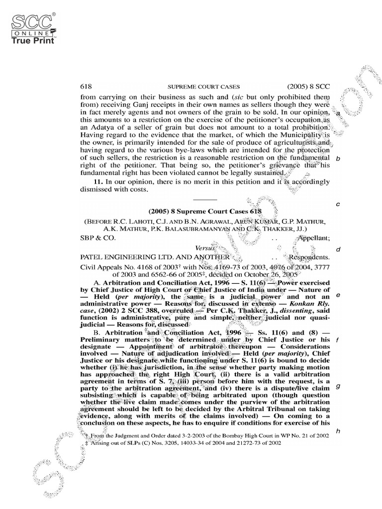 SBP and Co. v. Patel Engineering LTD | PDF | Supreme Court Of India ...