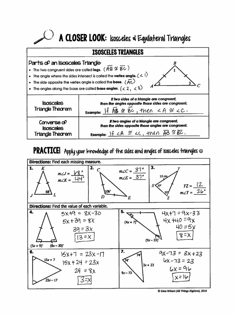 Isos & Eq Triangle Notes AK | PDF